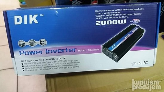 Pretvarac struje Power inverter Dik 2000 w - KupujemProdajem