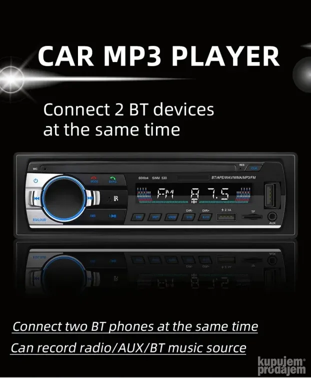 Radio za kola mp3, usb, aux Blutut EURO dzek 2 usb 4x60w Nov ...