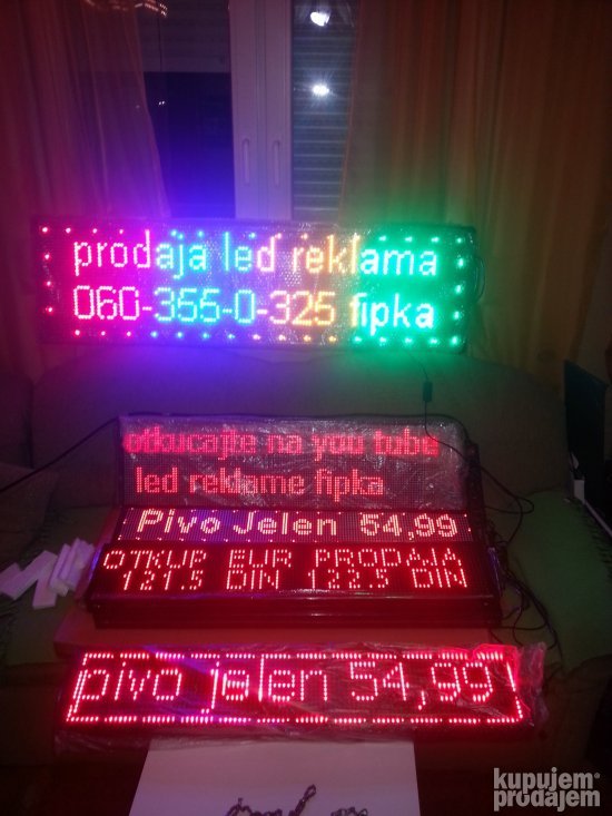 led display reklama 1,3 m x 0,4 m rgb boje - KupujemProdajem
