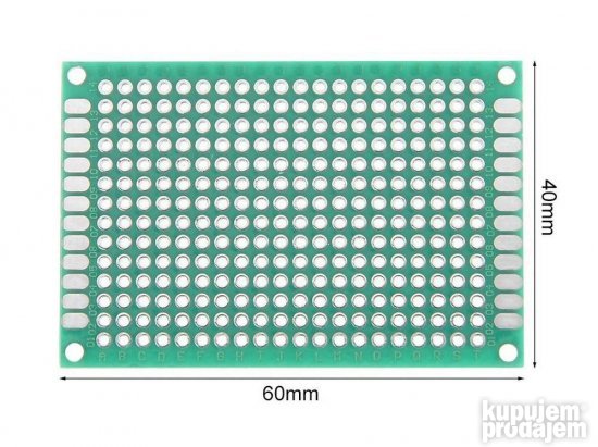 PCB raster pločica (dvostrani vitroplast) 60 x 40mm - KupujemProdajem