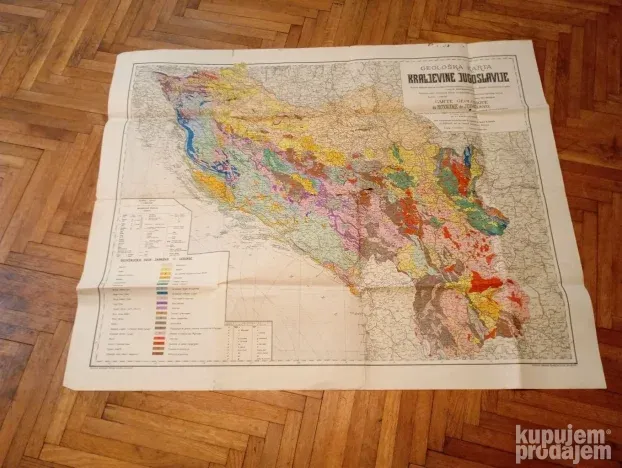Geološka karta kraljevine Jugoslavije - KupujemProdajem