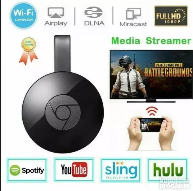 GOOGLE CHROMECAST, Novi Chromecast; Bezicni Adapter - KupujemProdajem