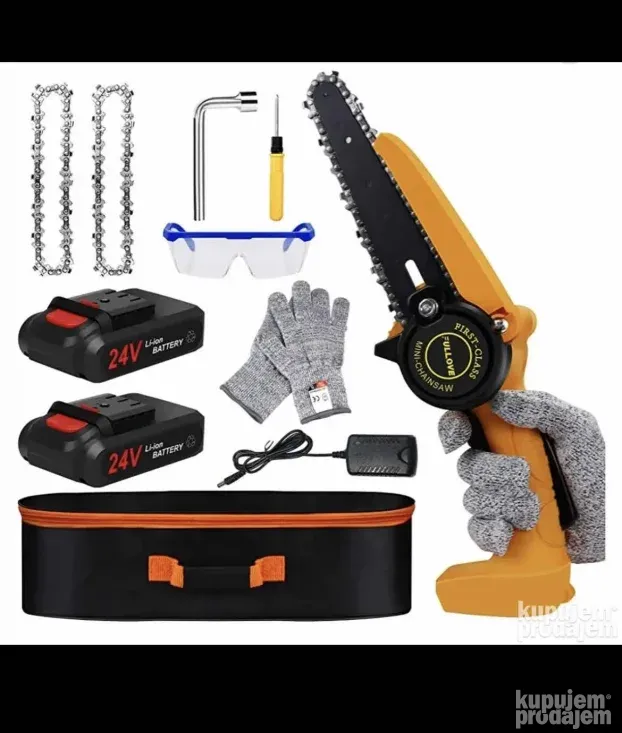 AKU TESTERA sa 2 Baterije; Ručna Motorna Aku-Testera - KupujemProdajem