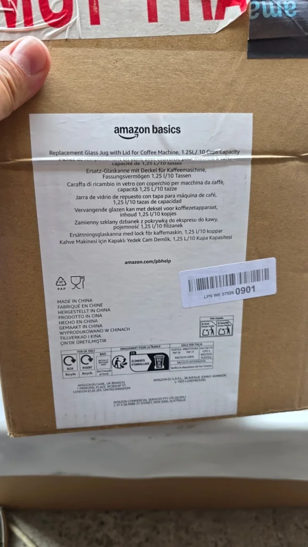 Amazon Basics stakleni bokal za aparat za kafu 1.25L - KupujemProdajem