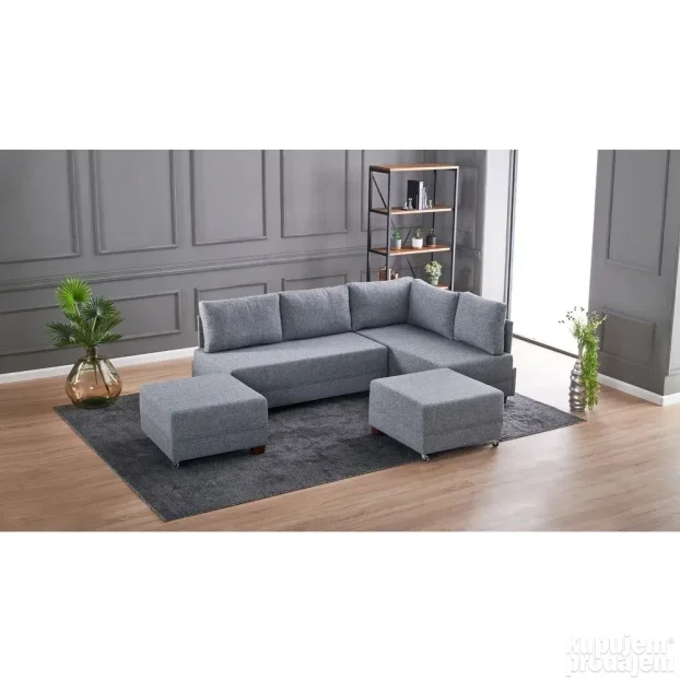 Atelier Del Sofa Fly Ugao Kauč na Razvlačenje Desno - Sivi U ...