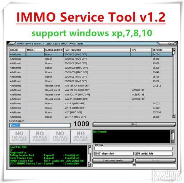 Immo service tool v1.2 Program za autoservisere Novo - KupujemProdajem