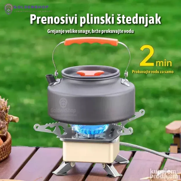 Mini plinski štednjak za kampovanje, prenosivi plinski štedn ...
