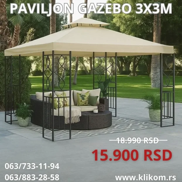 Tenda Paviljon Gazebo Viktorija 3x3x2.5m - AKCIJA - KupujemProdajem