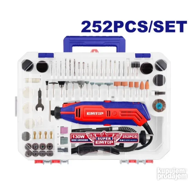 Emtop mini brusilica 130W 252 dodataka ORIGINAL - KupujemProdajem