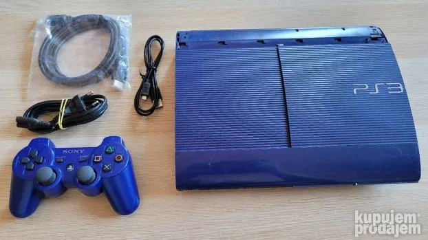 Sony PS3 Super Slim 500GB Čipovan - Metallic Blue - KupujemProdajem