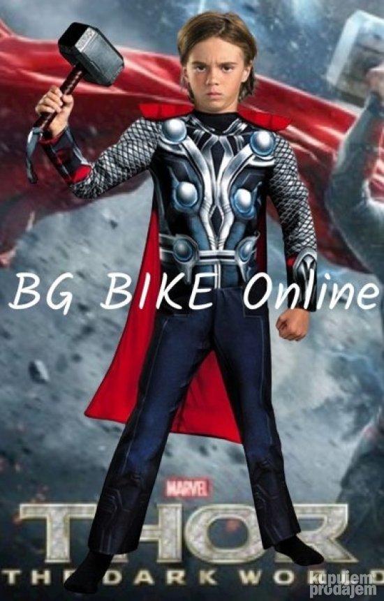 TOR Thor sa misicima kostim za decu + plašt + čekić oružje - KupujemProdajem