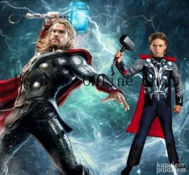 TOR Thor sa misicima kostim za decu + plašt + čekić oružje ...