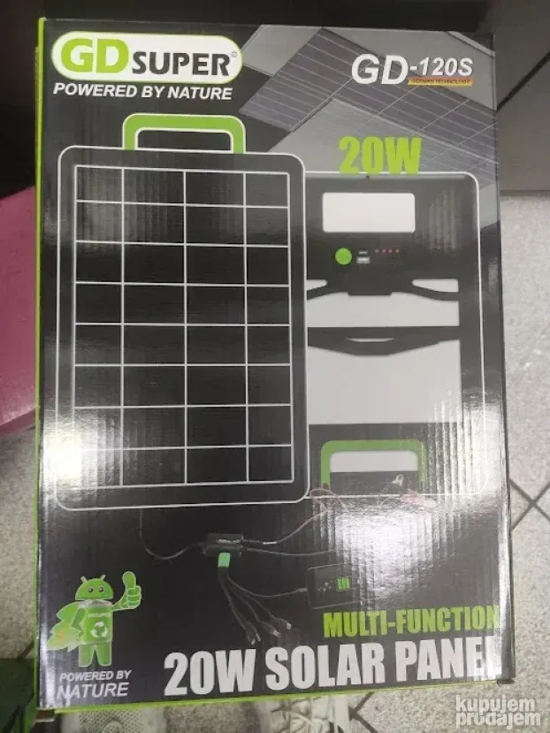Solarni panel za punjenje raznih uređaja GD-120S - 20w - KupujemProdajem