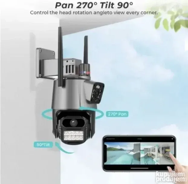 Spoljna WIFI Kamera 360 stepeni Sigurnosna kamera - KupujemProdajem