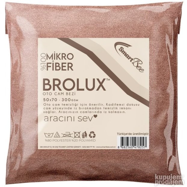 BROLUX-Mikrofiber krpa za stakla 50x70 300GSM - braon - KupujemProdajem