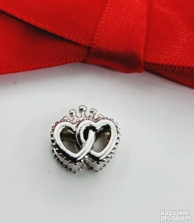 PANDORA privezak Heart Crown srebro ale s925 797670 - KupujemProdajem