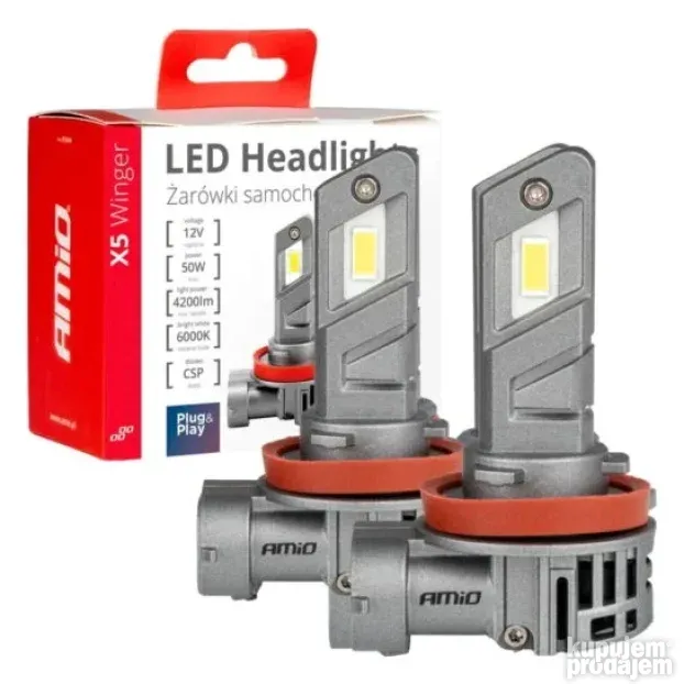 Sijalice LED H8/H9/H11 11-18V 50W (2 kom) Amio 03947 - KupujemProdajem