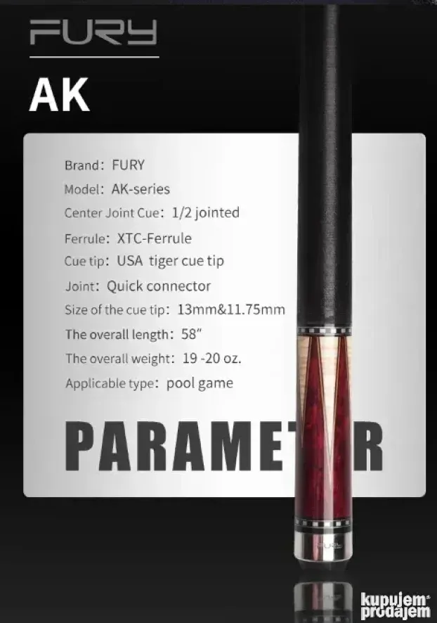 Štap za bilijar FURY Maxis AK2 unilock - NOVO - KupujemProdajem