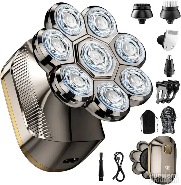 -Brijač za glavu, IPX6 vodootporni rotacioni brijač - KupujemProdajem