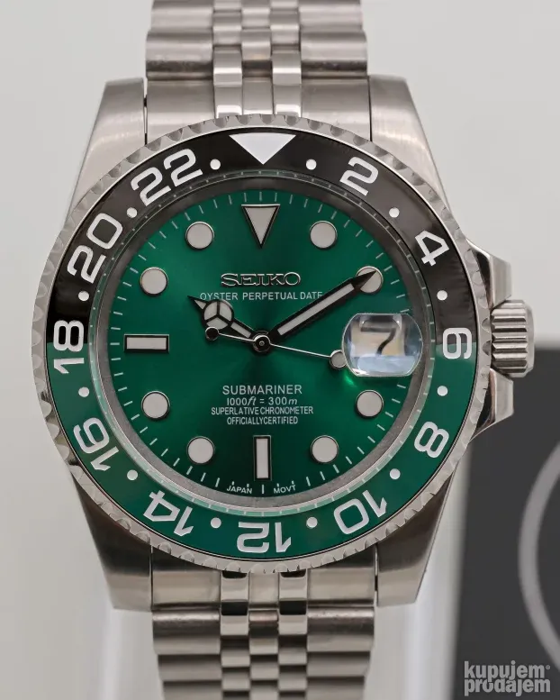 Seiko GREEN GMT-Master 2 MOD 40mm - KupujemProdajem