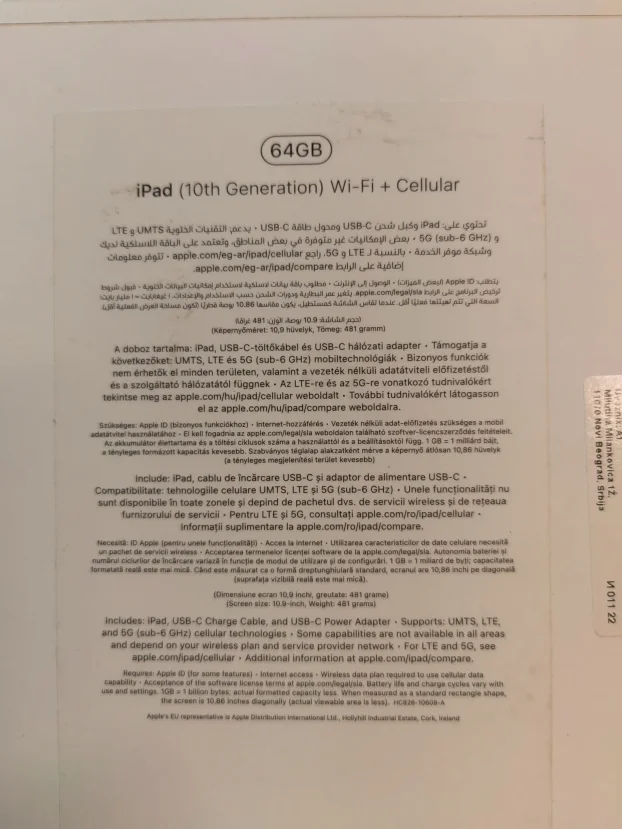 Ipad wifi+sim 10 generacija - KupujemProdajem