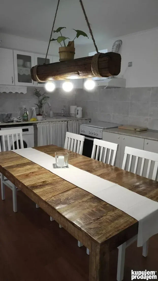 Drveni Luster retro stara greda rustik industrijski stil - KupujemProdajem