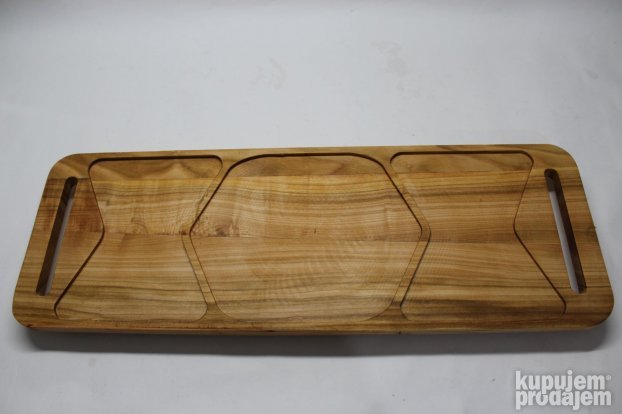 Drveni posluzavnik za ketering, posluzivanje hrane 75x26cm ...