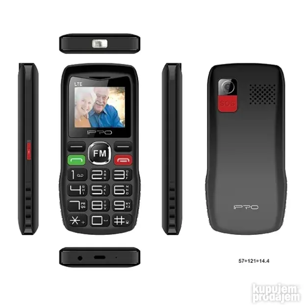 Mobilni telefon za stare IPRO Senior F188 crni - KupujemProdajem