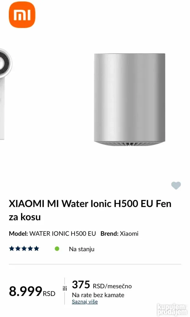 Fen za kosu Xiaomi H500 odmah dostupan - KupujemProdajem