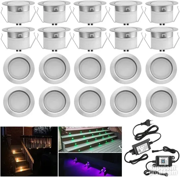 20 Bluetooth LED ugradnih podnih reflektora RGB WiFi smart ...