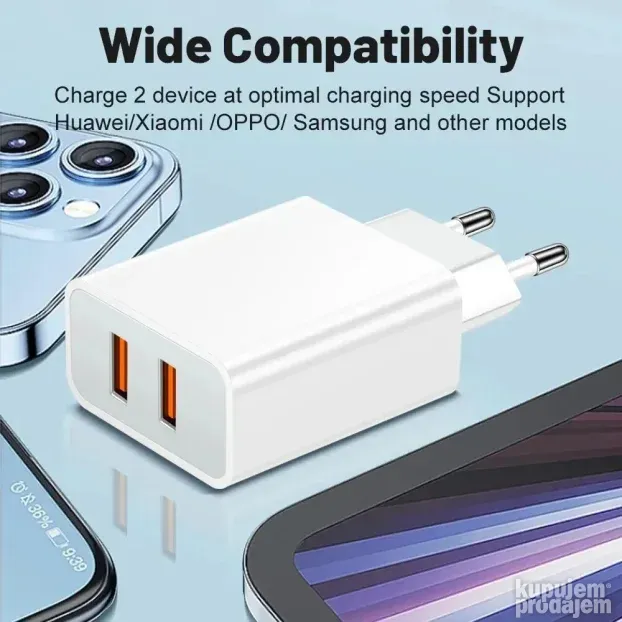 Punjač USB 5V 2A sa dva porta brzo punjenje adapter - KupujemProdajem