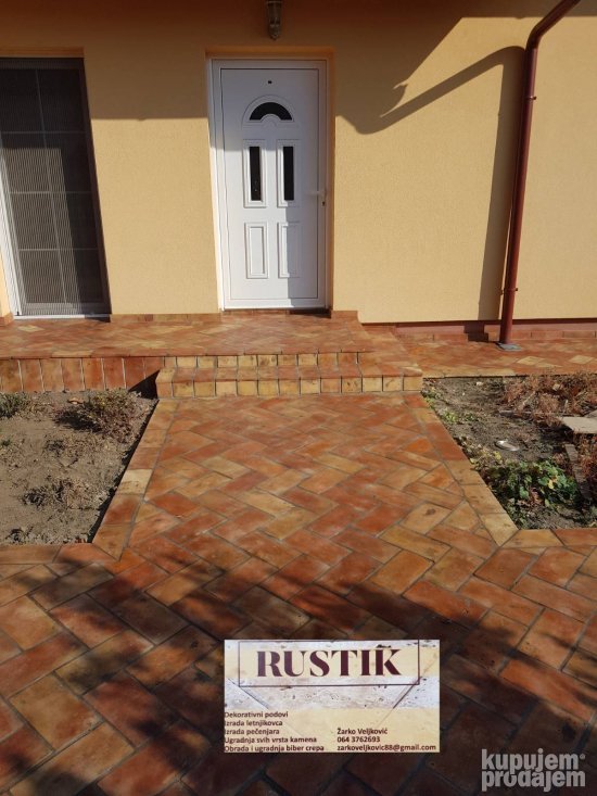 Podna i zidna dekoracija (obrađen biber crep, cigla listela ...