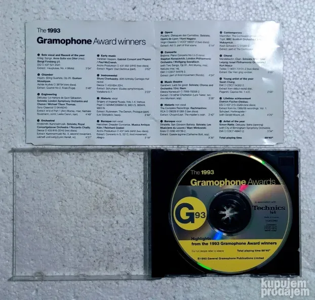 The 1993 Gramophone Awards-Cd - KupujemProdajem