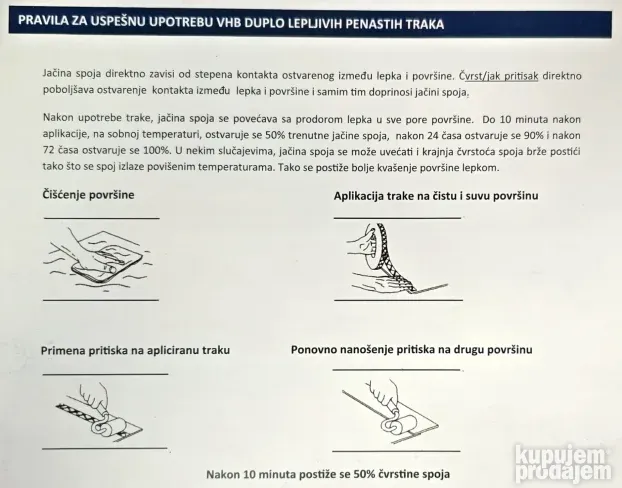 3M traka VHB - duplolepljiva obostrano lepljiva traka 3M ORG ...