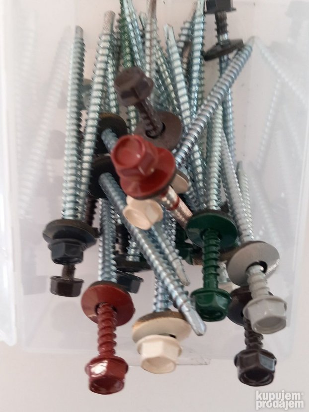 Vijci samoresci u boji za lim na drvo 4.8x80 - KupujemProdajem