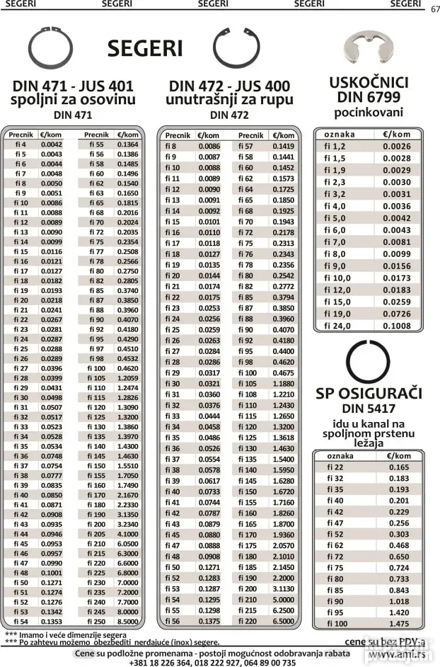 Seger spoljni za osovinu fi 240 - KupujemProdajem