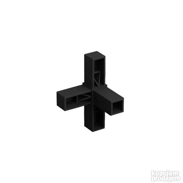 QB PVC Ugao 4 Kraka Crna Quadro Basic Za Otvorene Police - KupujemProdajem