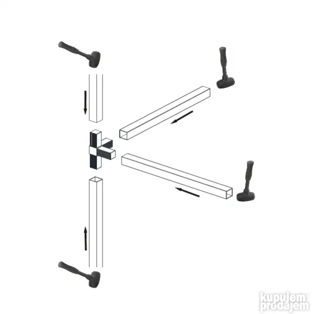 QB PVC Ugao 4 Kraka Crna Quadro Basic Za Otvorene Police - KupujemProdajem