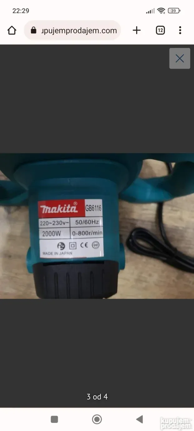 MAKITA Mikser za Lepak/gradjevinski mikser 2000w Novo - KupujemProdajem