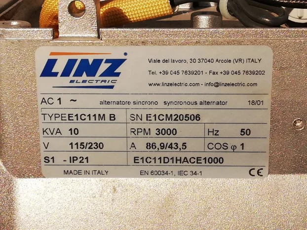 Generator LINZ E1C11M B 10 KVA - KupujemProdajem