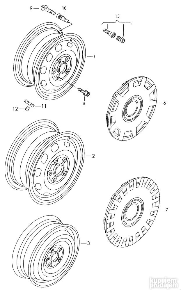 Čelična felna 15 za Volkswagen Golf 4 5x100 - KupujemProdajem