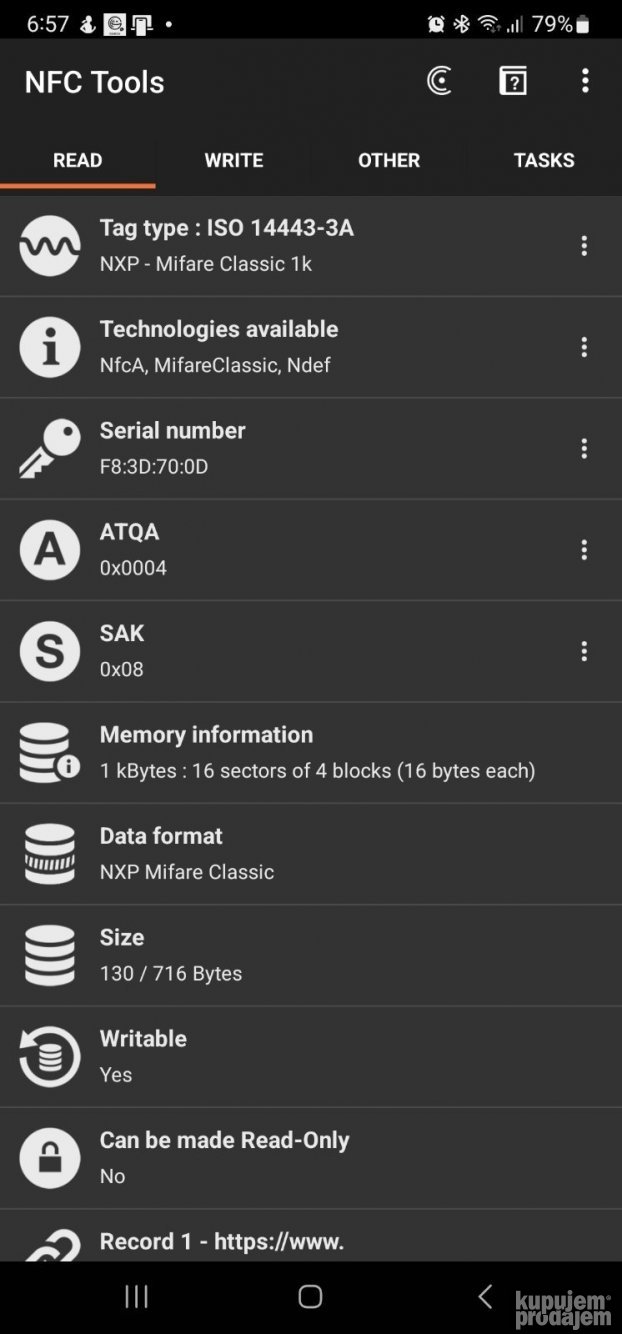 RFID NFC kartice 13.56Mhz MF S50 - KupujemProdajem
