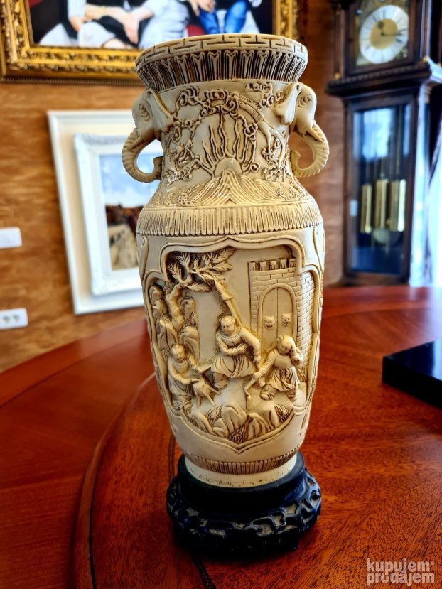 Amfora stara iz indije, sa motivima slona, 35 cm, raritet - KupujemProdajem