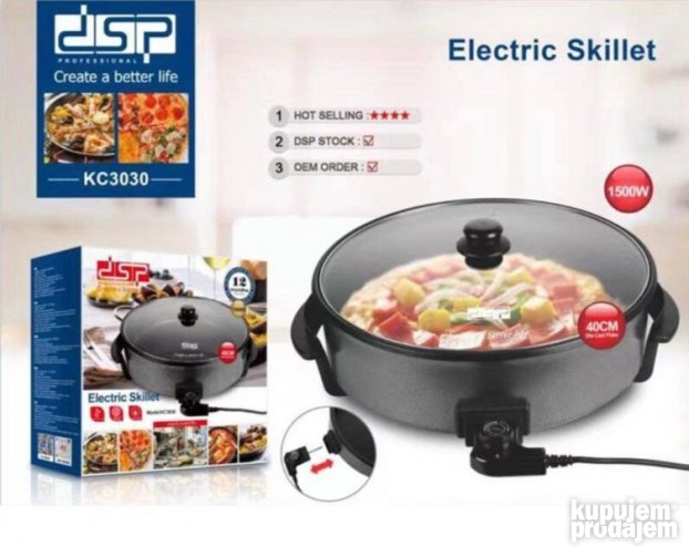 Elektricni tiganj pica pizza pekac DSP KC3030 40cm - KupujemProdajem
