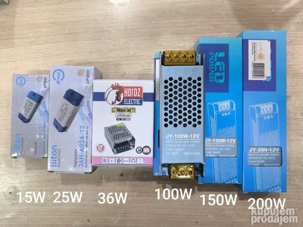 Trafo za led traku 12V 15W 25W 36W 60W 100W 150W 200W 360W ...