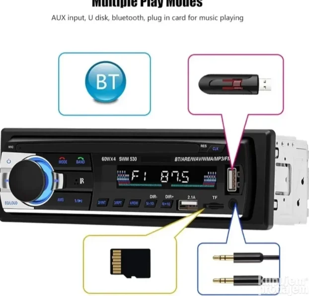 Radio za kola mp3, usb, aux Blutut EURO dzek 2 usb 4x60w Nov ...