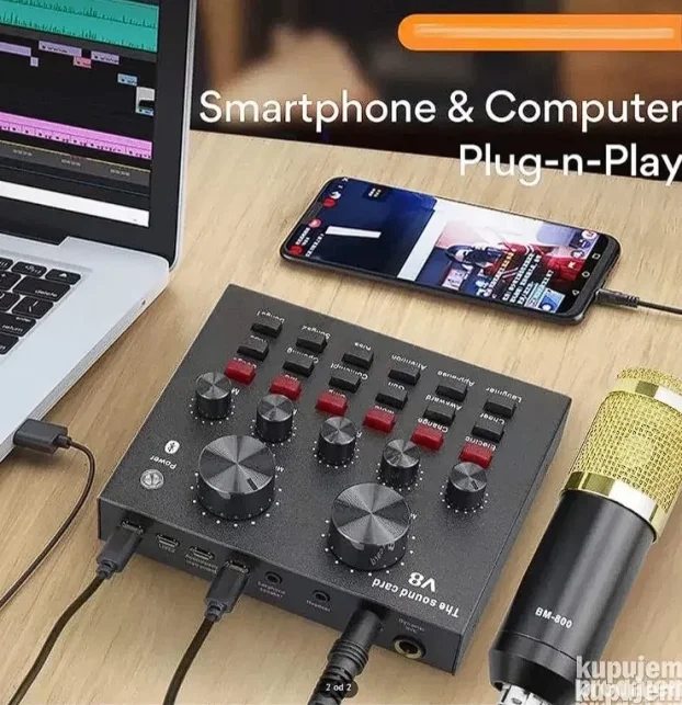 V8 Audio External USB Sound Card effect mixer zvucna kartica ...