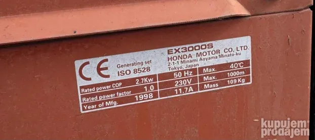 Honda ex3000 agregat - KupujemProdajem