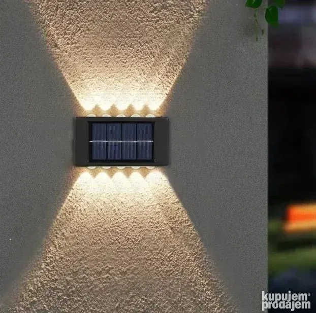Solarne zidne lampe 12 led dijoda obostrane 2 komada paket ...