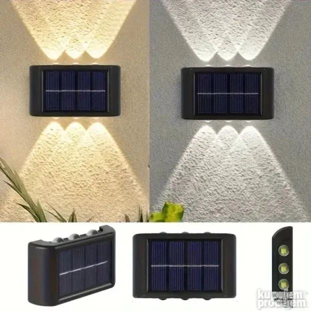 Solarne zidne lampe 12 led dijoda obostrane 2 komada paket ...